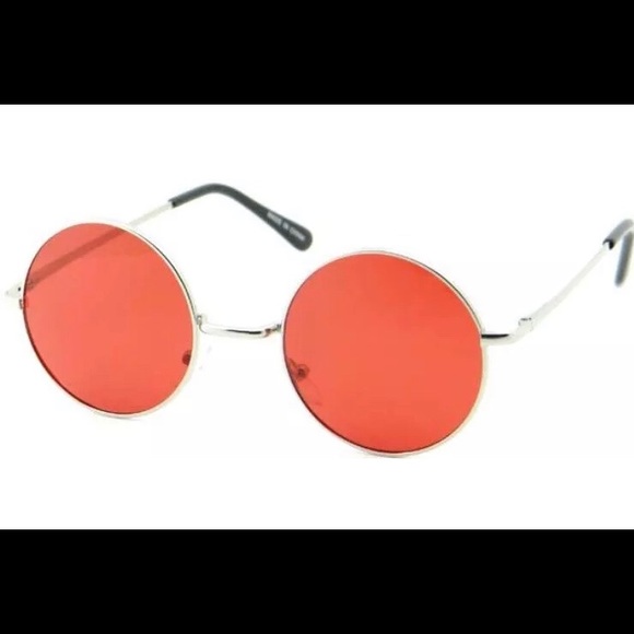 Accessories | Small Red Ocean Lens Sunglasses Circle Round Unisex ...